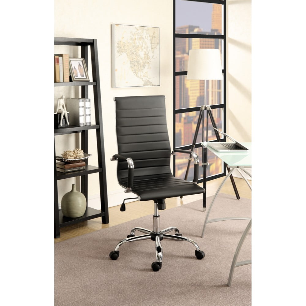 Smart Office Chair With Gaslift Adjustable Height, Black & Silver ...