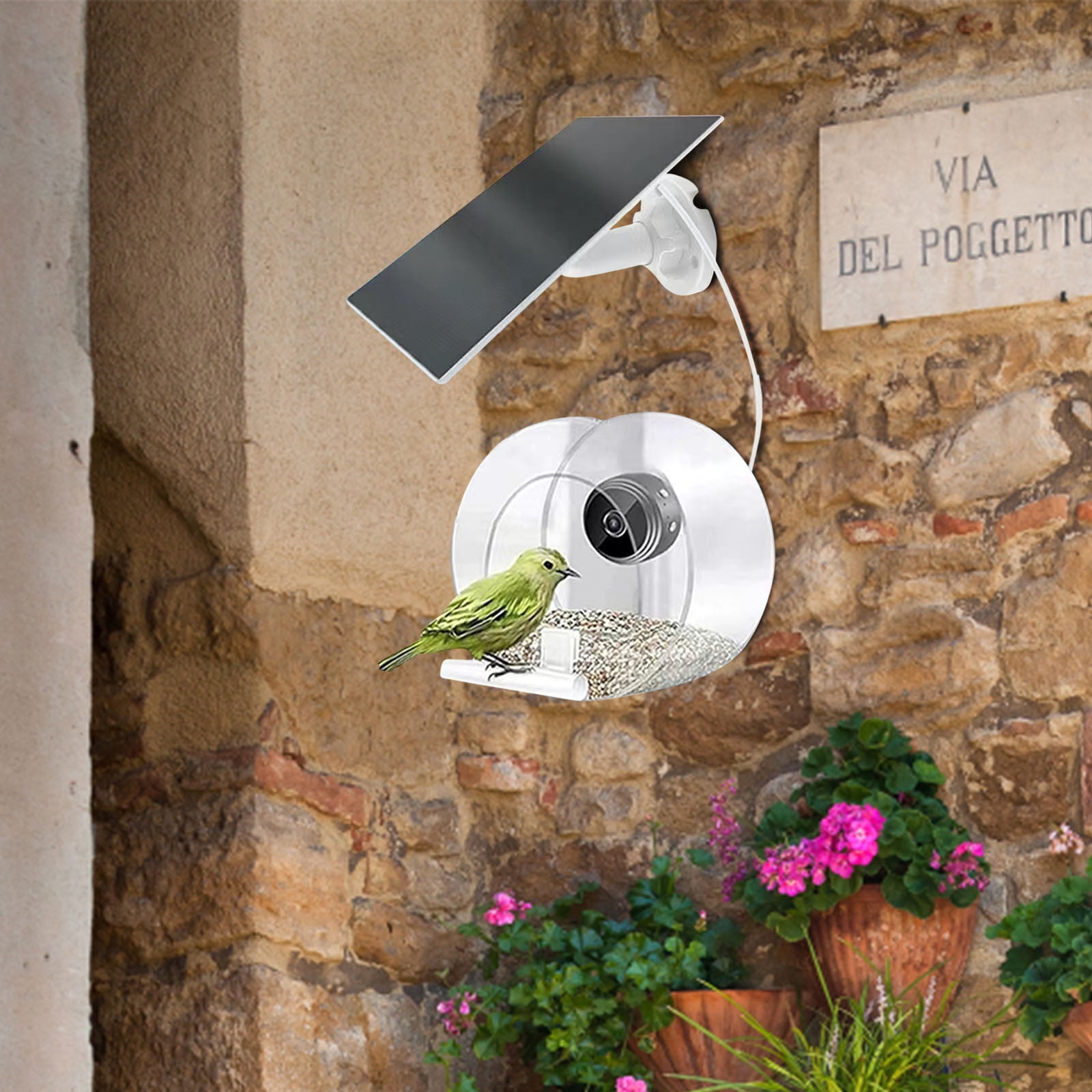 Smart Outdoor Bird Feeder with 1080P HD Camera, Solar Panel, Night ...