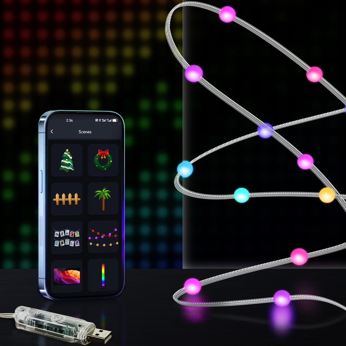 Smart Pearl String Lights, APP Controlled Colorful Pearl Led Fairy Lights, RGB Color Changing ...