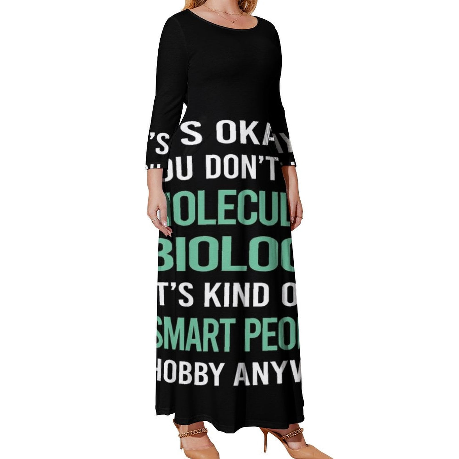Smart People Hobby Molecular Biology Long Sleeved Dress Woman clothing ...
