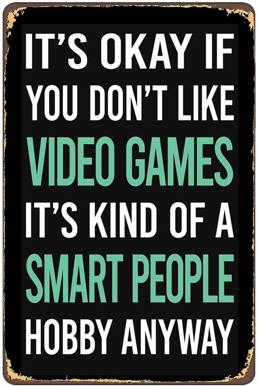 Smart People Hobby Video Games Game Gaming Gamer Classic for Metal ...