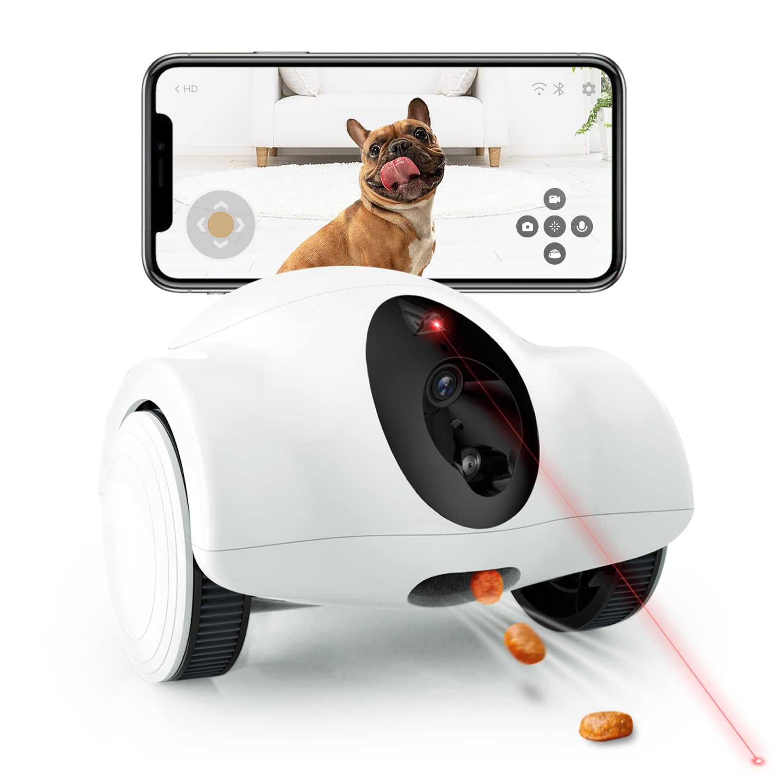 Smart Pet Camera, GULIGULI Movable Companion Robot for Pets, Dog Treat ...