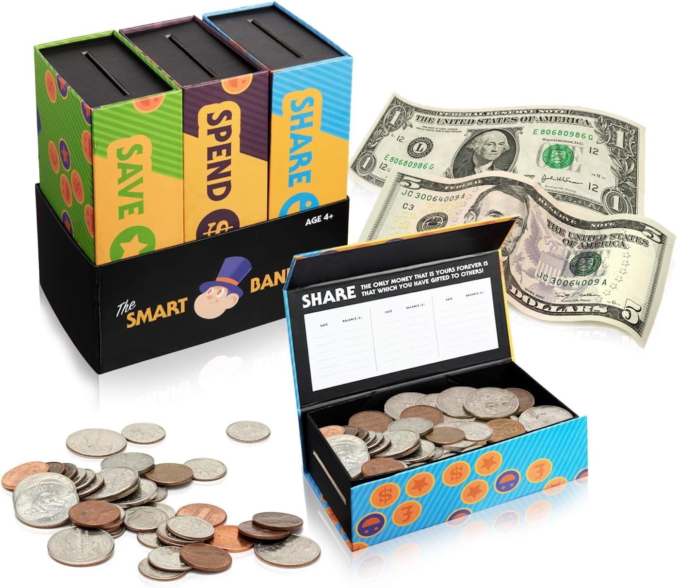 Smart Piggy Bank Trio Set for Kids- 3-in-1 Novelty, Money-Wise ...