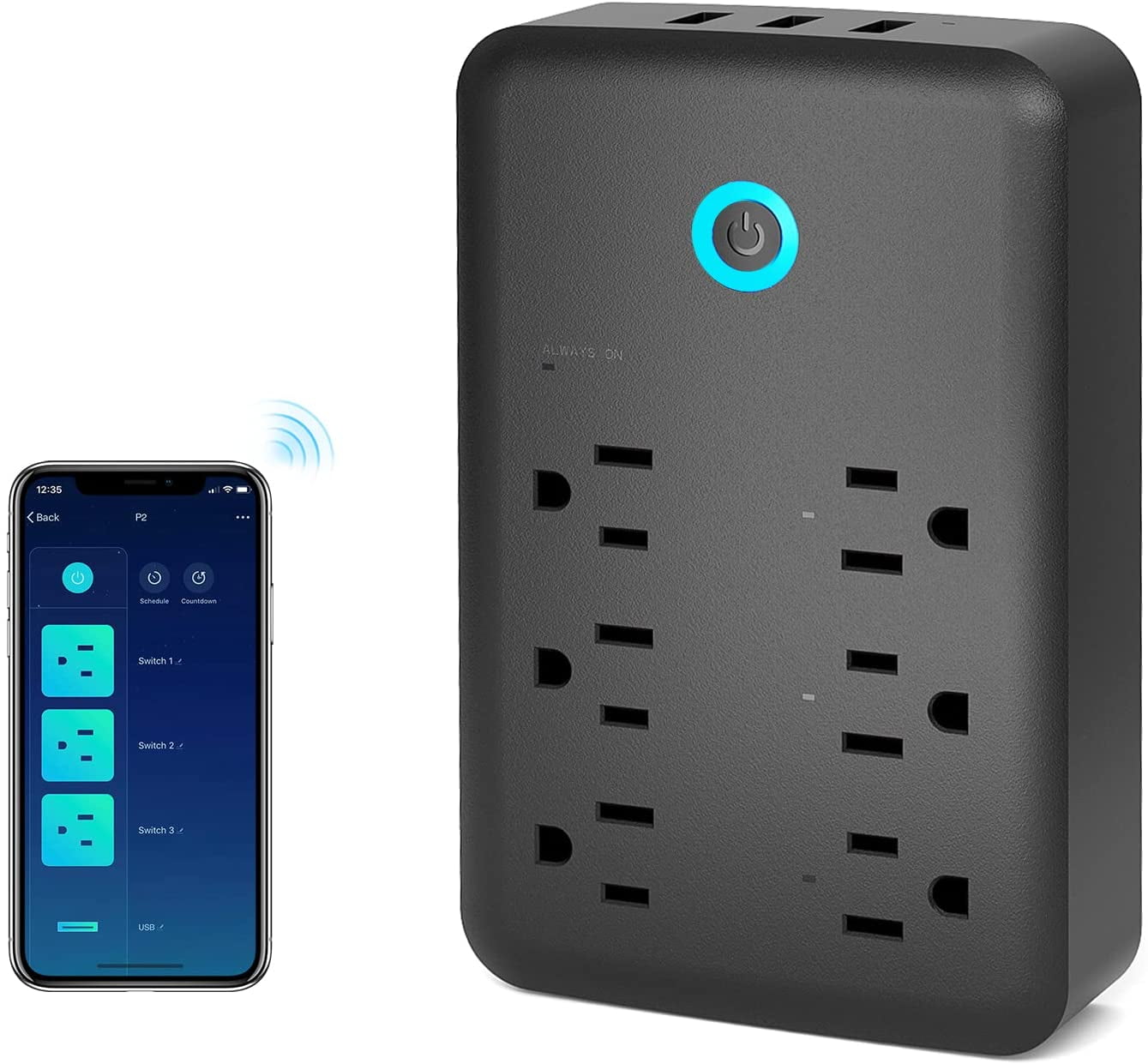 Smart Plug Outlet Extender, WiFi Surge Protector Work with Alexa Google ...