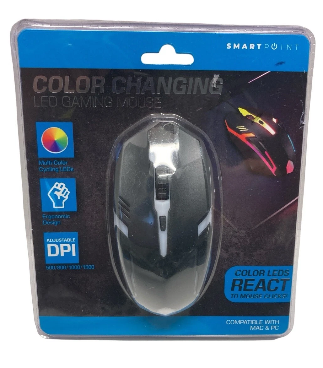 Smart Point Multi-Color Changing Led Gaming Mouse Compatible W/Mac & Pc ...