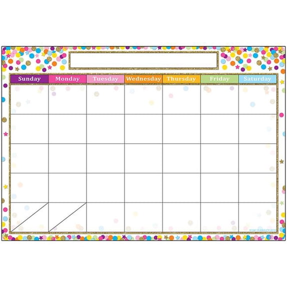 Ashley Productions ASH91041BN Confetti Calendar Smart Poly Chart Dry ...
