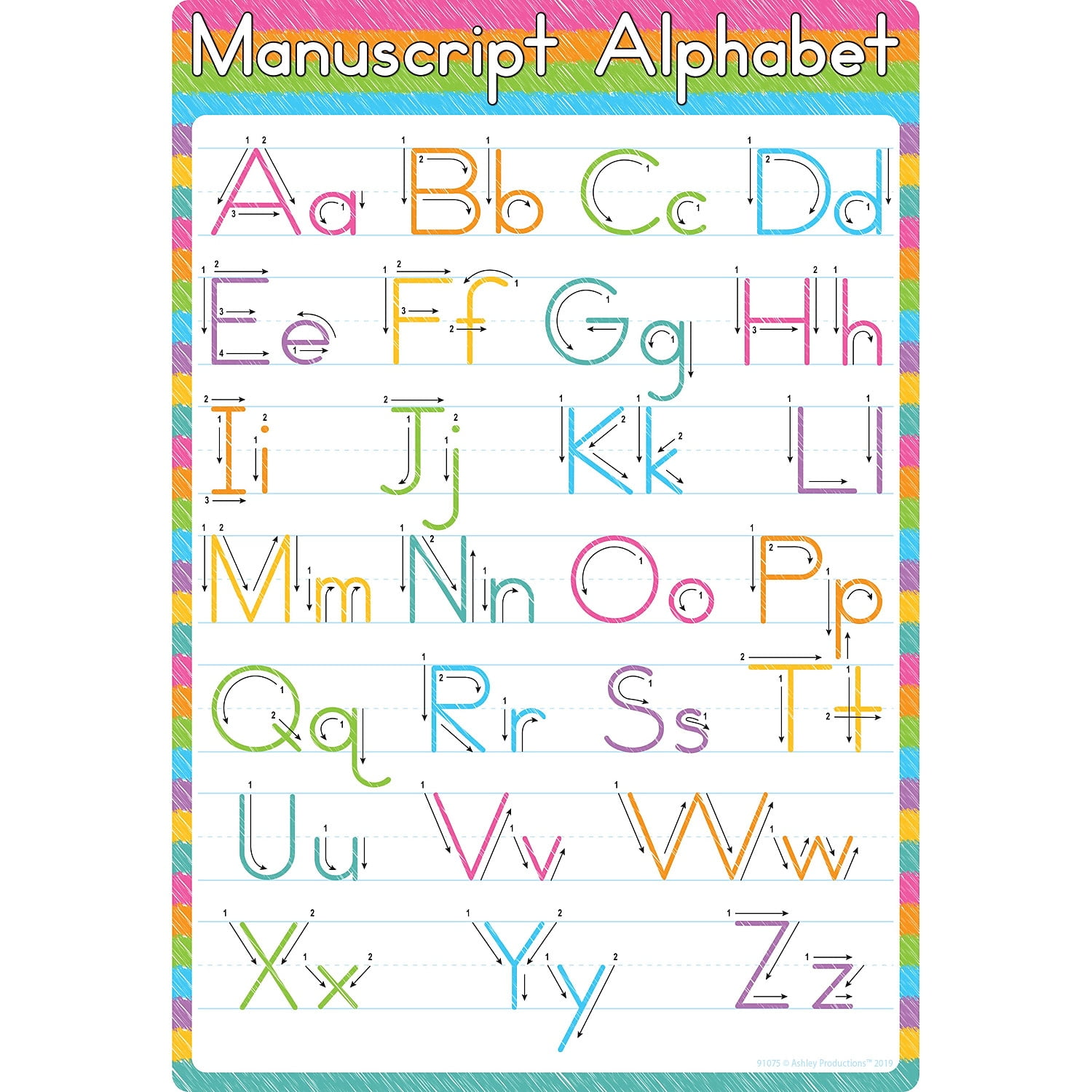 Smart Poly Chart Manuscript Alphabet, 13" x 19" - Walmart.com