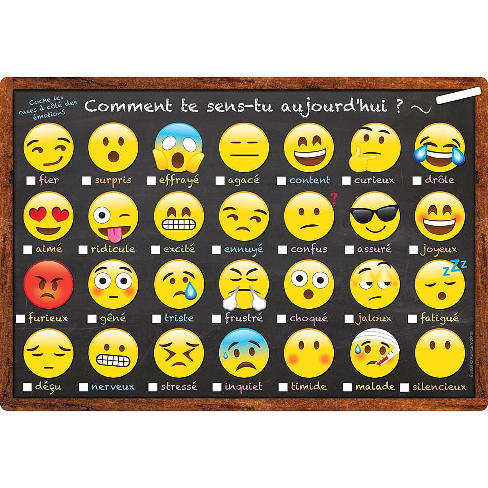 Smart Poly French Immersion Chart, 13" x 19", Emoji, Comment te sens-tu ...