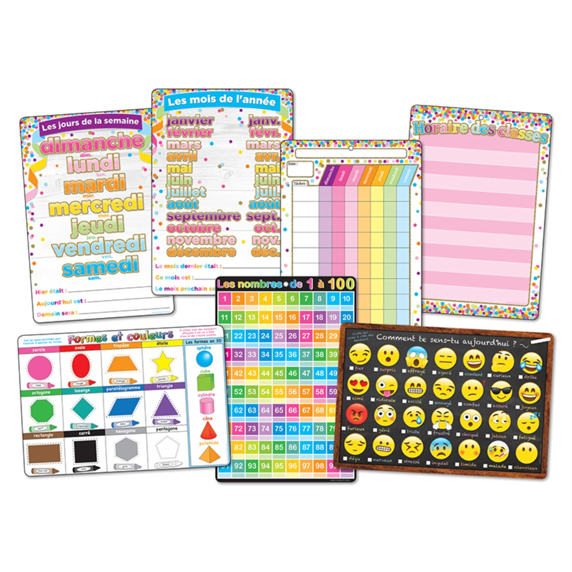 Smart Poly™ French Immersion Classroom Charts, 13" x 19", Set of 7 ...