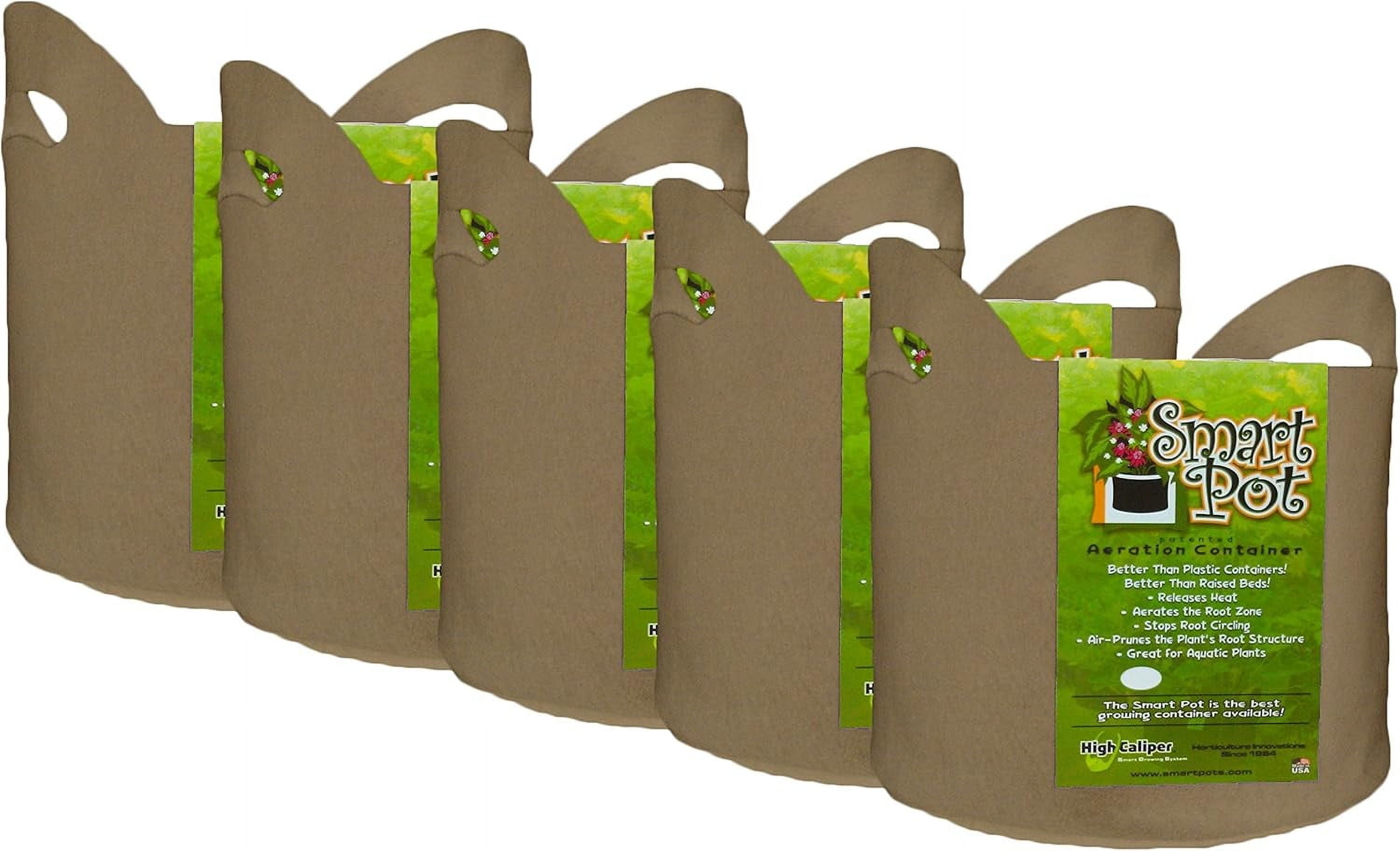 Smart Pot 5 Pack Soft-Sided Fabric Garden Plant Container Aeration ...