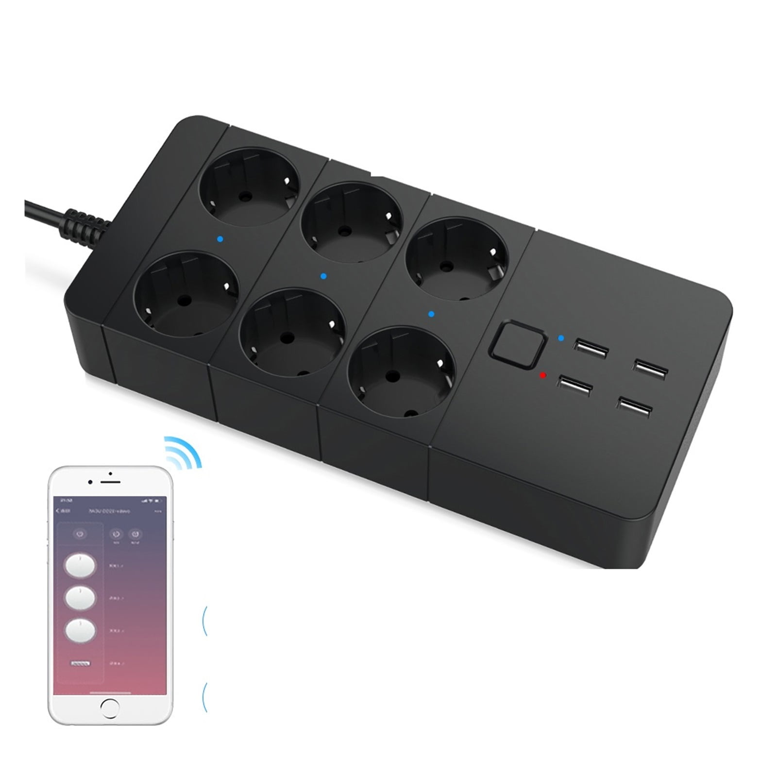 Smart Power Strip 3/4/6 4USB Charging Port Timing With5V3.1A. Control ...