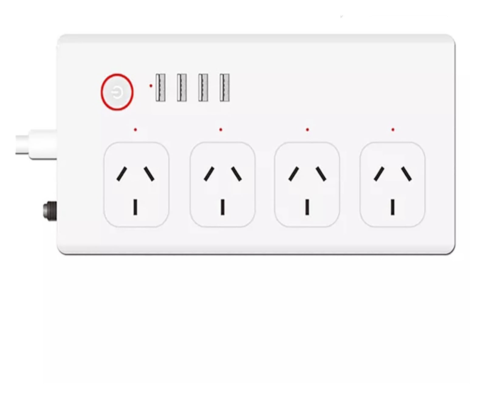Smart Power Strip Surge Protector 4 AC Socket USB 1.5m Extension Cord ...