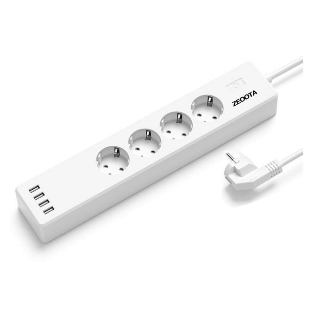 Smart Power Strip Surge Protector Multiple Sockets 4 USB Port Timer ...