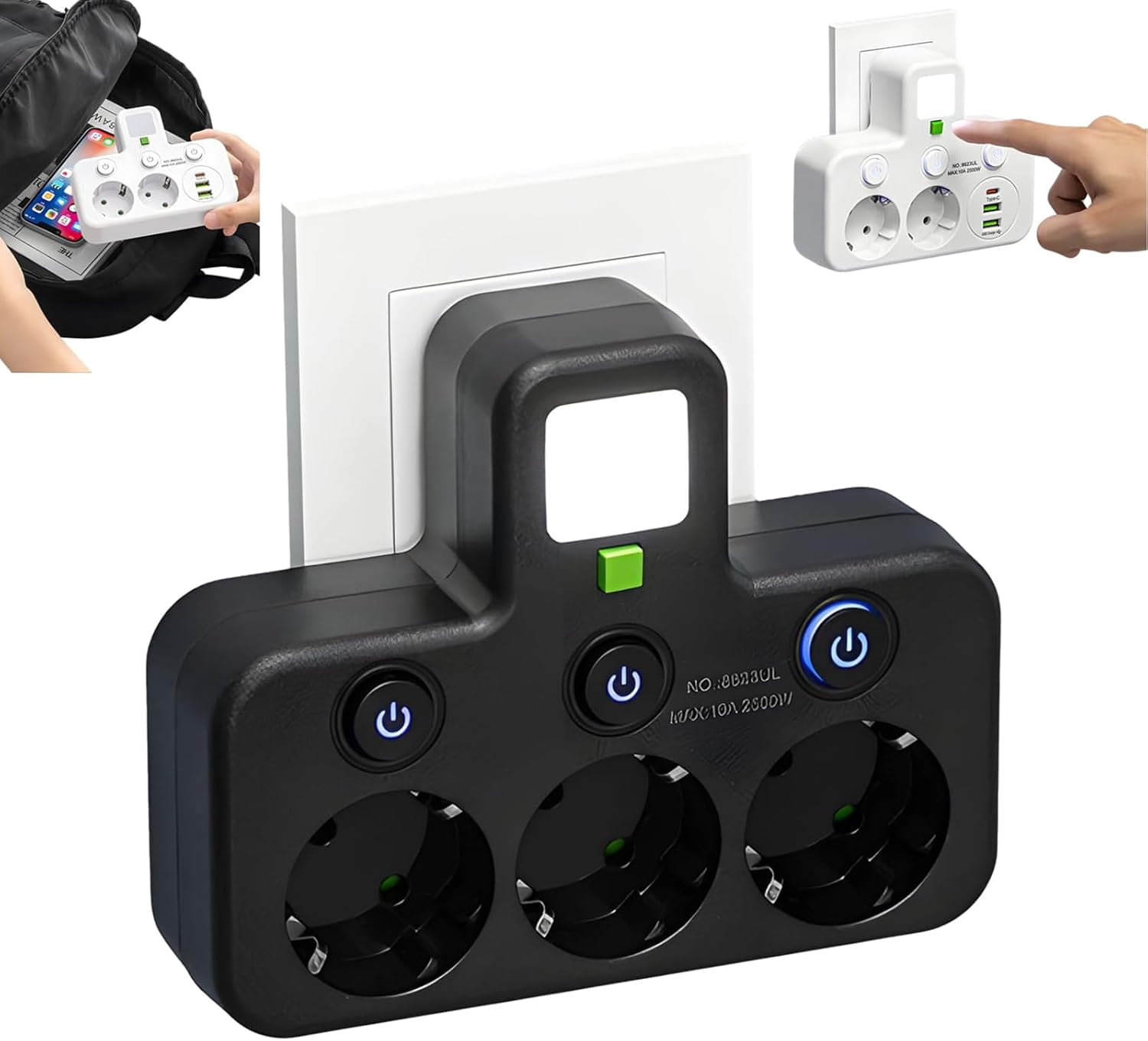 Smart Power Strip with USB Ports, Tower Power Strip with Individual ...
