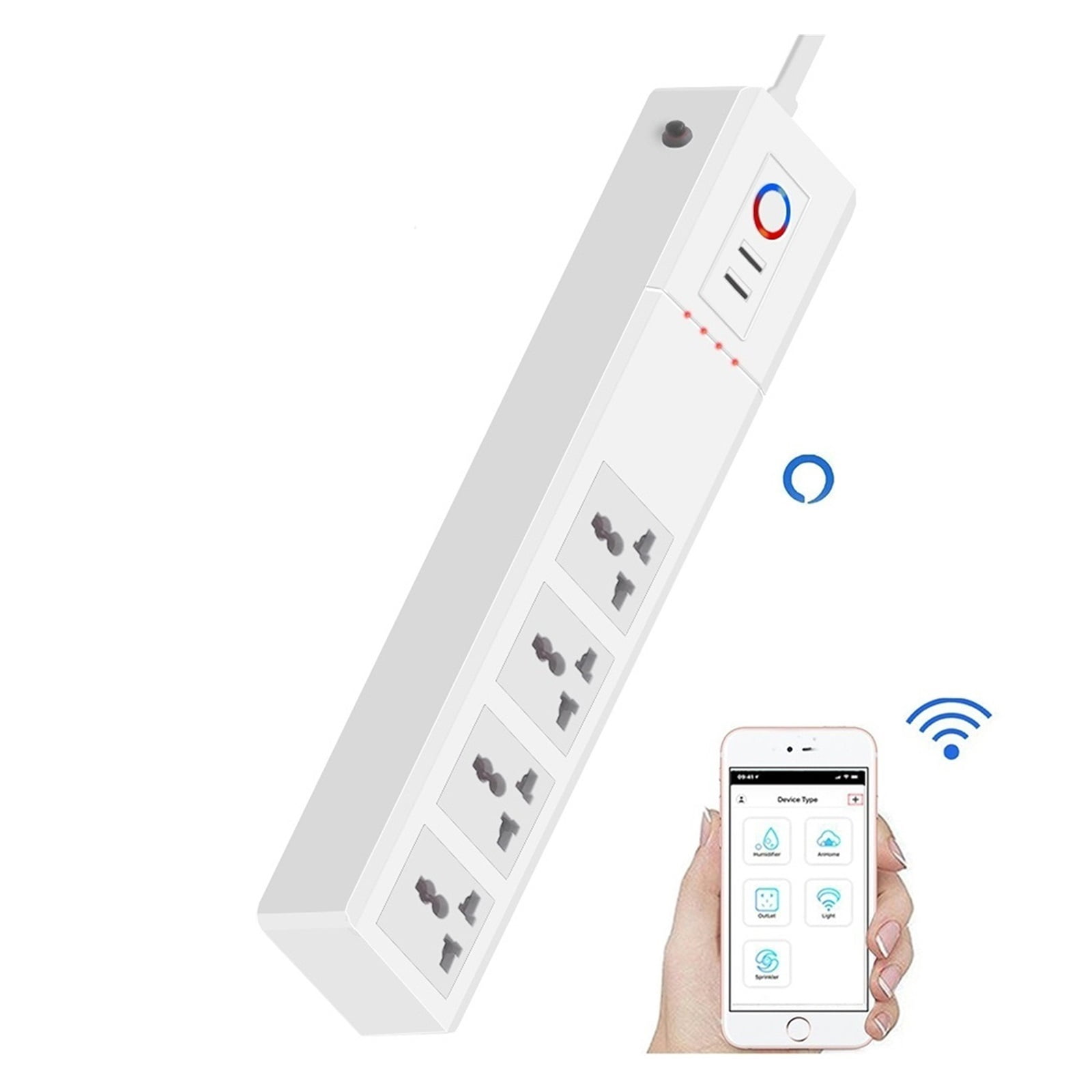 Smart Power Strip Universal Outlets 4 Way Sockets USB Remote Voice ...