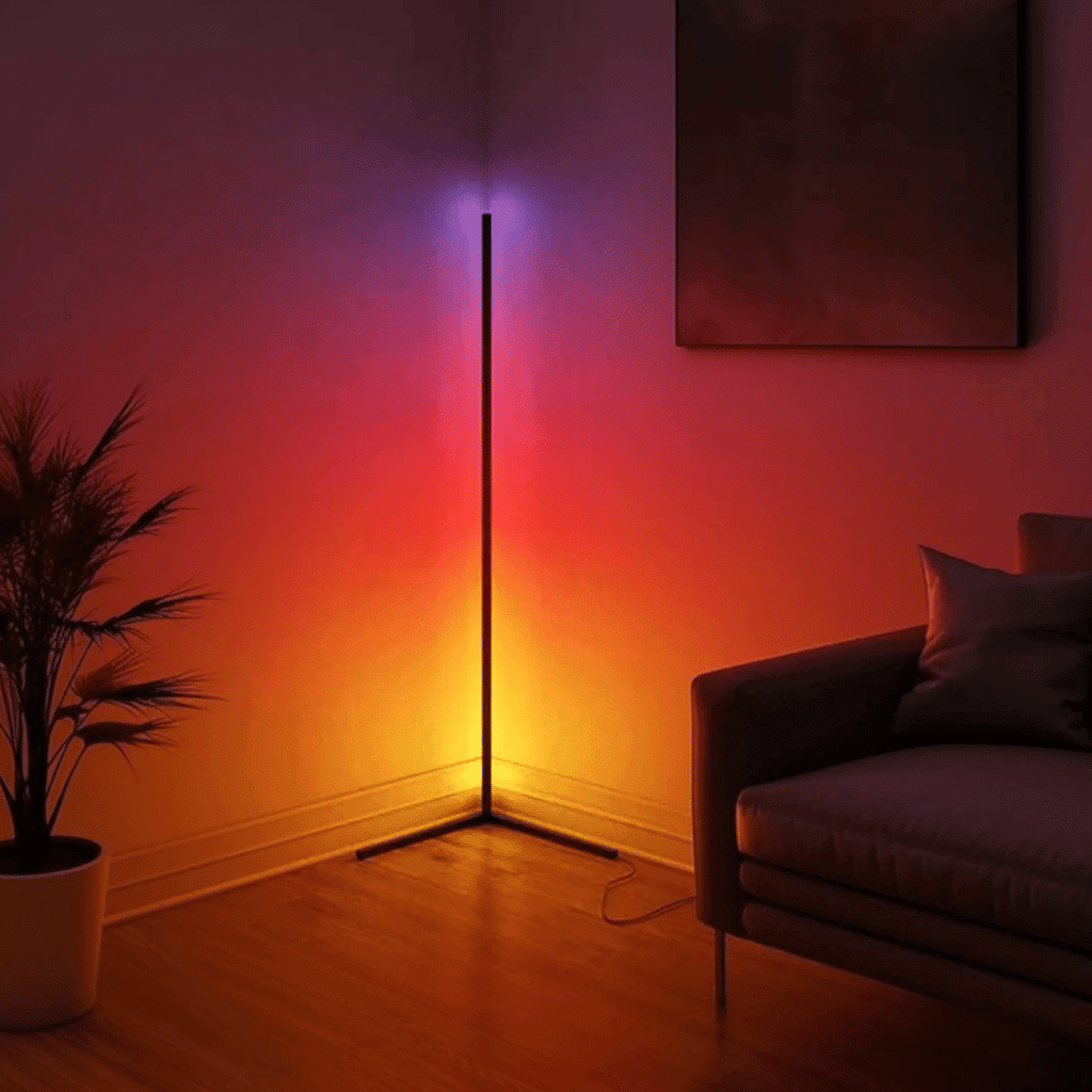 Smart RGB Corner Floor Lamp, App & Remote Control Color Changing Light ...