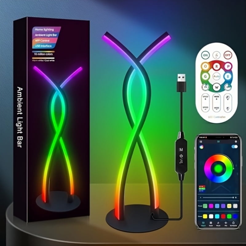 Smart RGB LED Gaming Lamp: Music Sync Light Bars, USB-Powered Alien ...