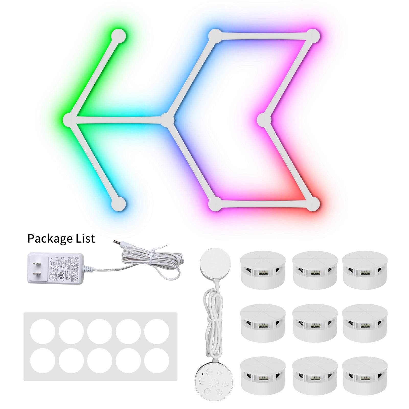 Smart RGB LED Splicing Light Lines, 9 Bars Wall Light DIY Geometry ...