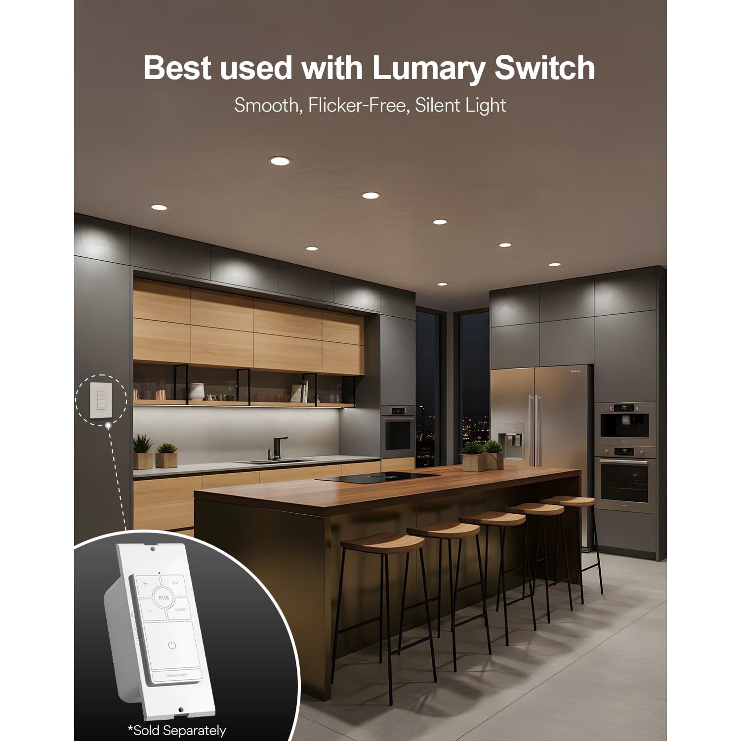 Smart Recessed Lighting 6 Inch, Canless LED Recessed Lights 13W 1000LM ...