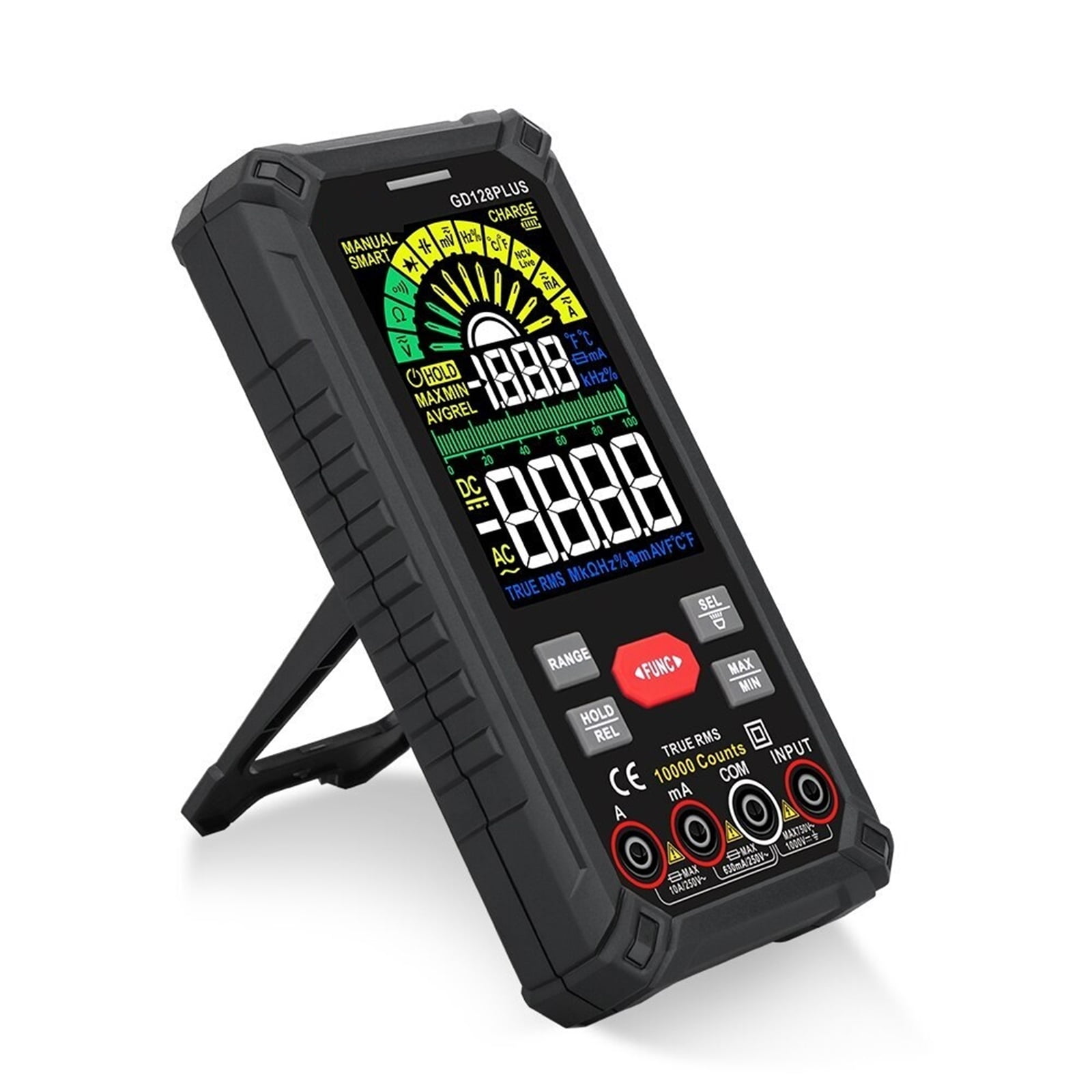 Smart Rechargeable Digital Multimeter True RMS 9999 Counts 1000V 10 ADC ...