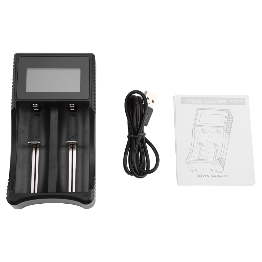 Smart Rechargeble Battery Charger LCD Display with USB Cable Double ...