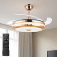 Smart Retractable Ceiling Fan with Light, 42 Inch Fandelier Remote ...