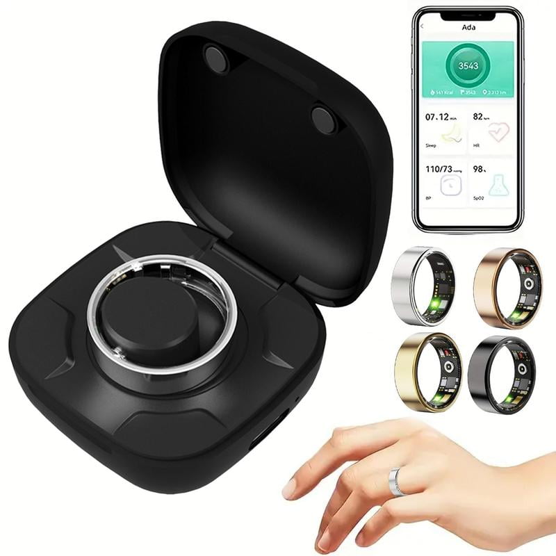 Smart Ring, 1 Count Fitness Tracker with Charging Case, Steps/Calories ...