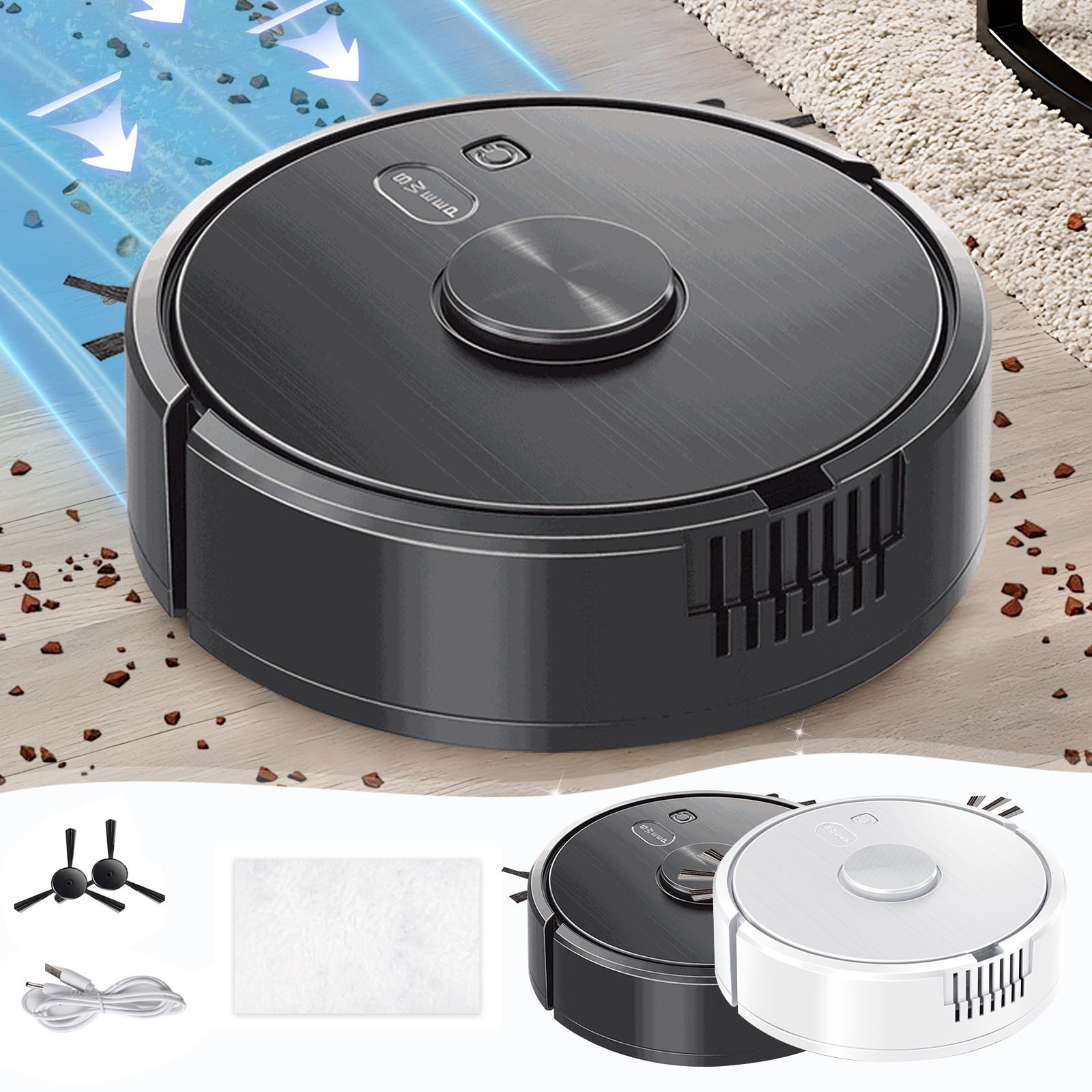 Smart Robot Vacuum, High-Tech Mop Cleaner, 2000Pa Suction, 2500mAh ...