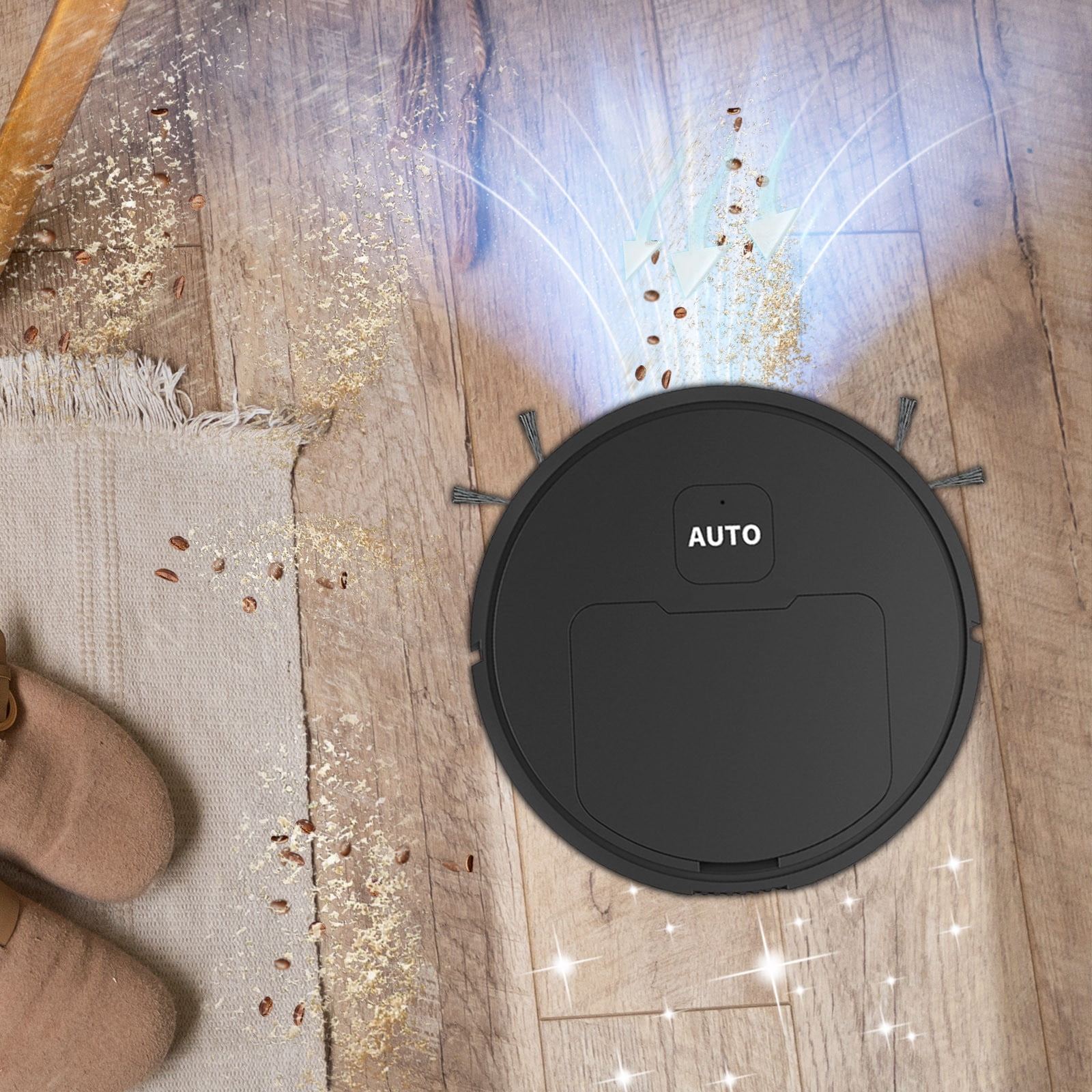 Smart Robot Vacuum & Mop Cleaner with 300PA Suction, 50min Runtime, Auto-Charging, Slim Design ...