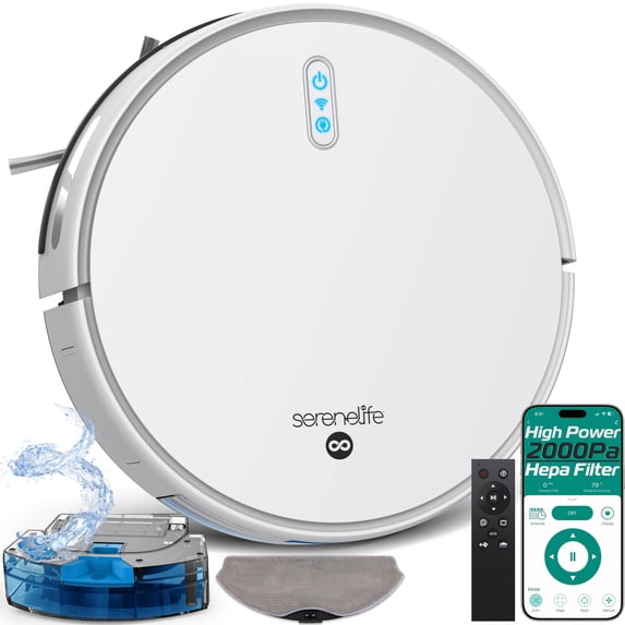 Smart Robot Vacuum and Mop Combo, 2000Pa Suction, App Control, 4 ...