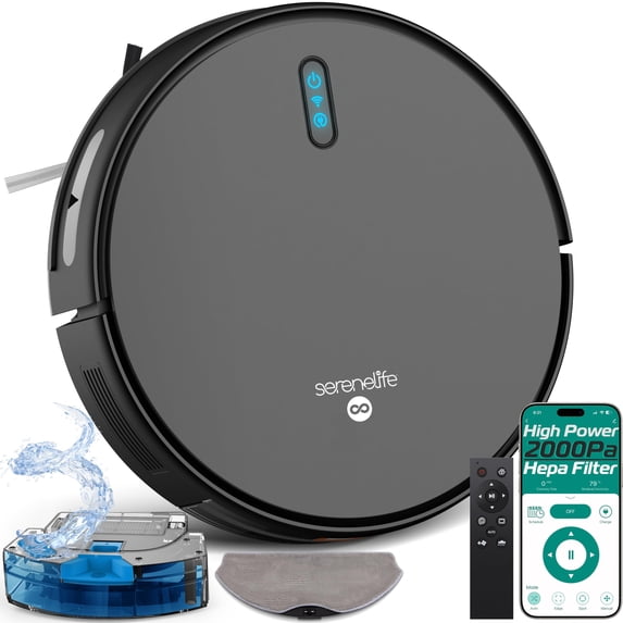 Smart Robot Vacuum and Mop Combo, 2000Pa Suction, App Control, 4 ...