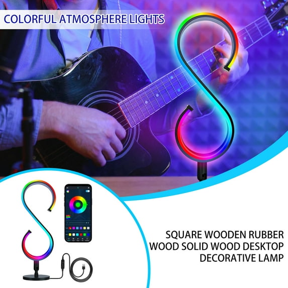 Smart S-Shaped 3-Sided Rgb Atmosphere Lamp, Music Rhythm & Sound ...