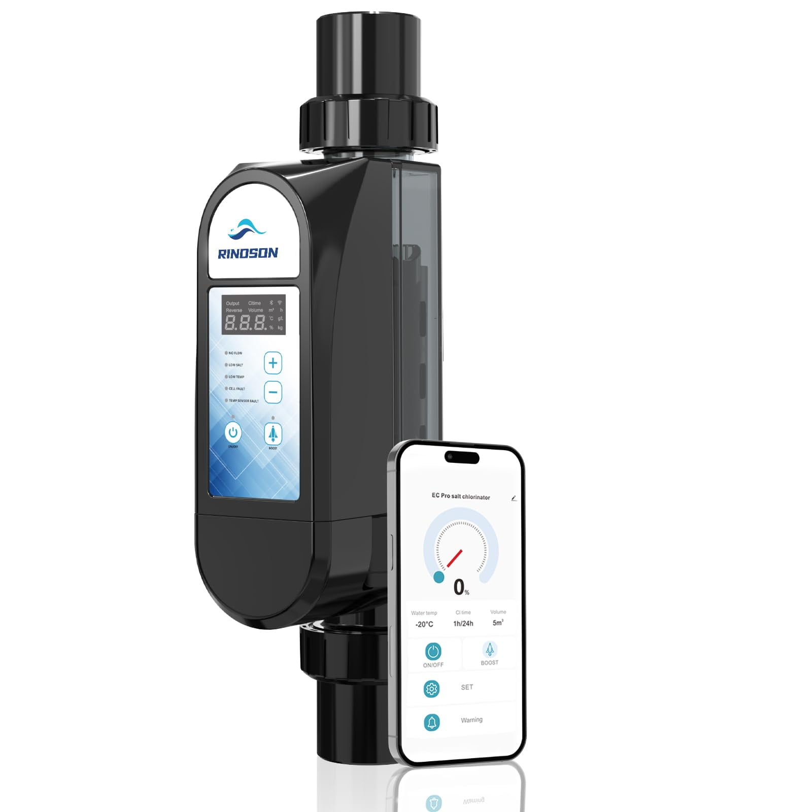 Smart Saltwater Pool Chlorinator System with Two Year Limited Warranty ...
