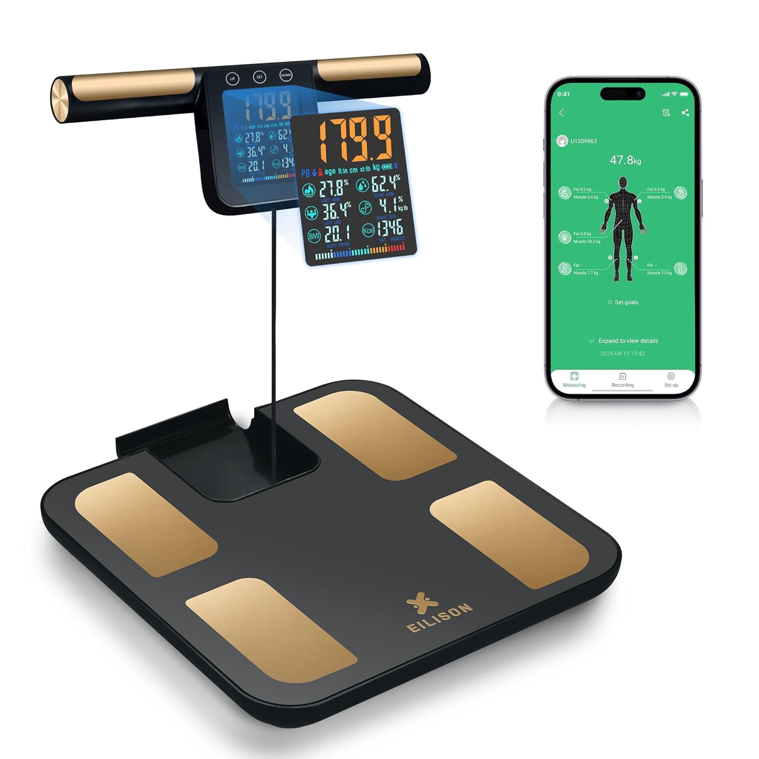 Smart Scale for Body Weight: 8-Electrode Precision Digital Bathroom ...