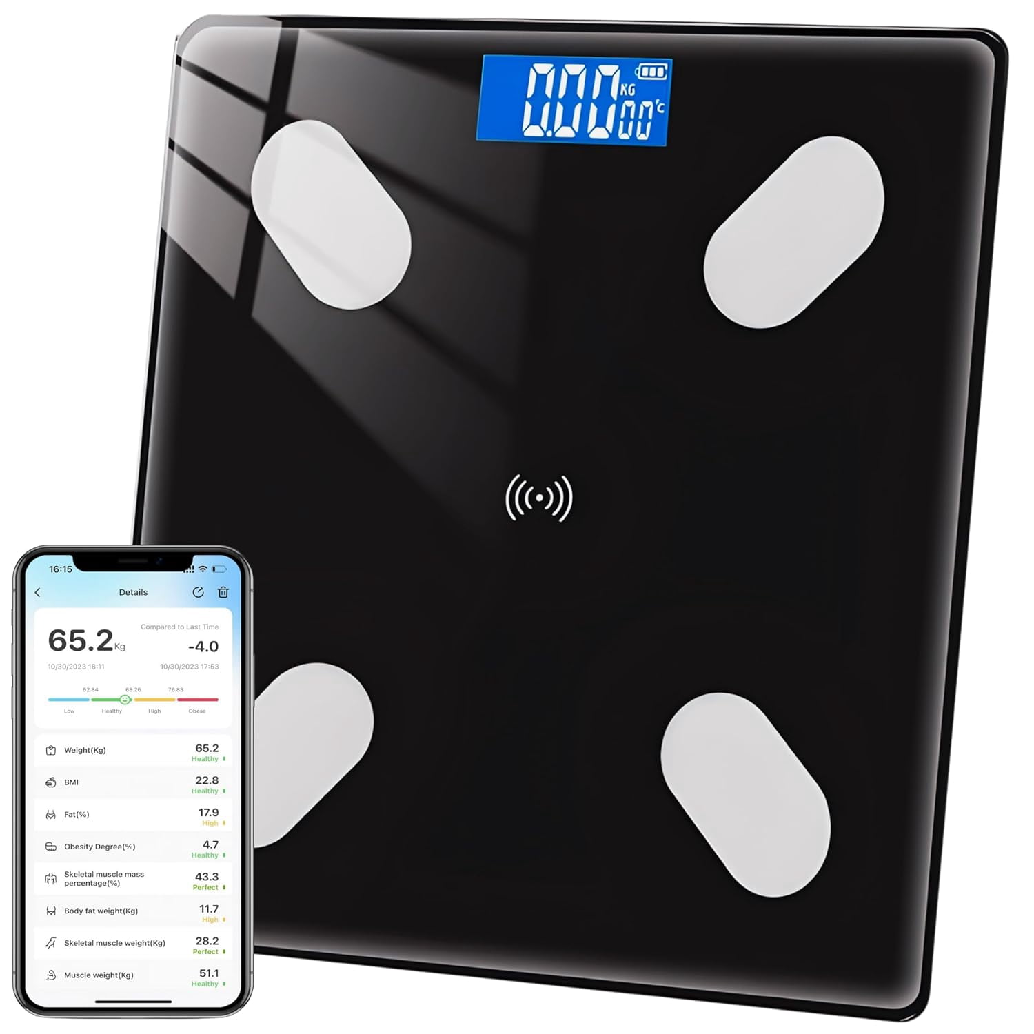 Smart Scale for Body Weight – Body Fat, BMI & Muscle Mass Analyzer ...