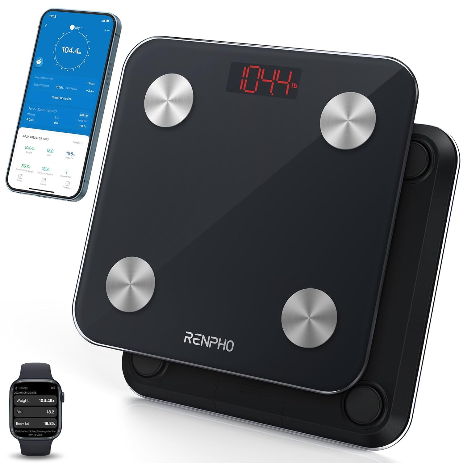 Smart Scale for Body Weight, Digital Bathroom Scale LED Display ...