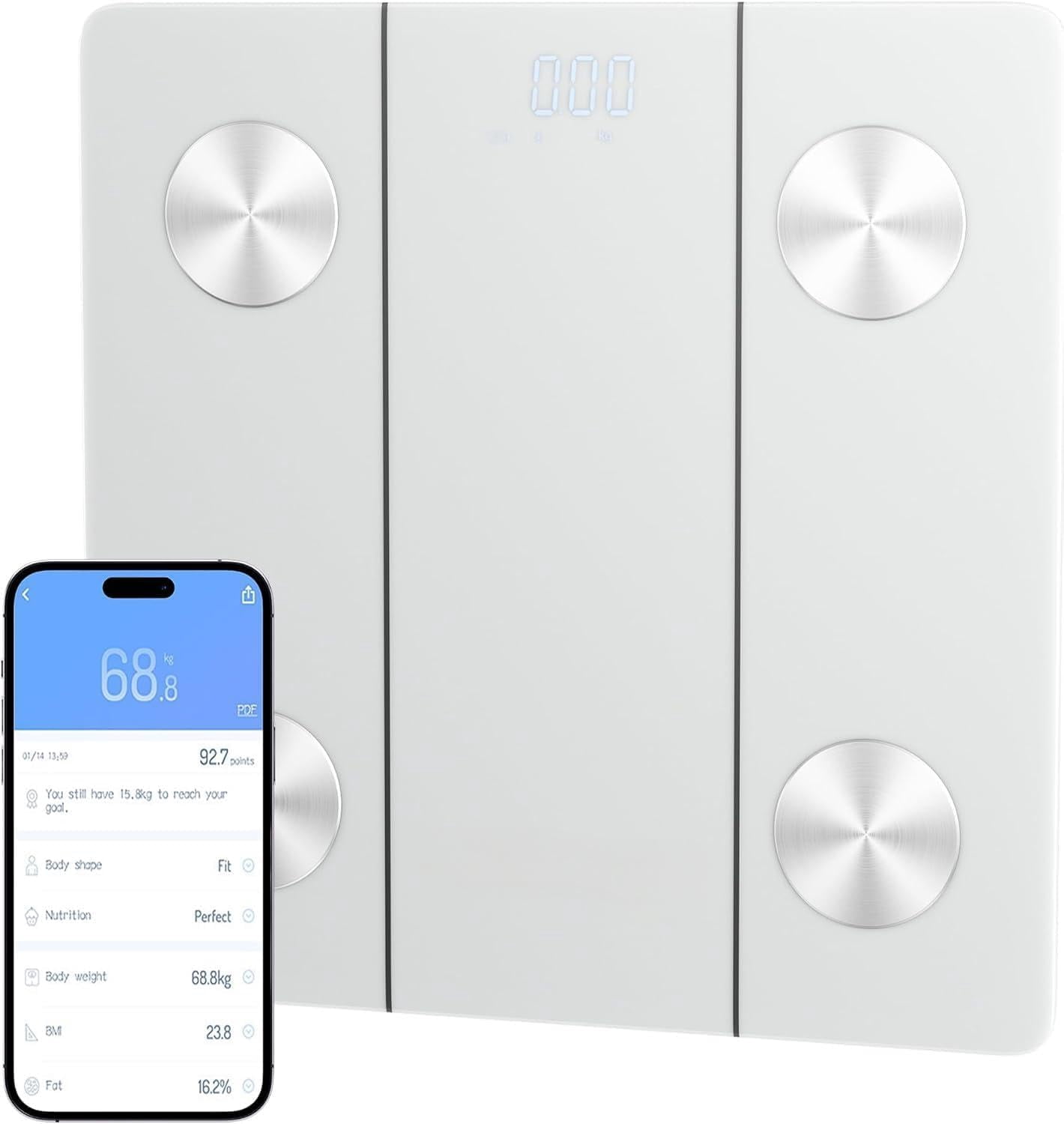 Smart Scale for Body Weight, Digital Bathroom Scale with LED Display ...