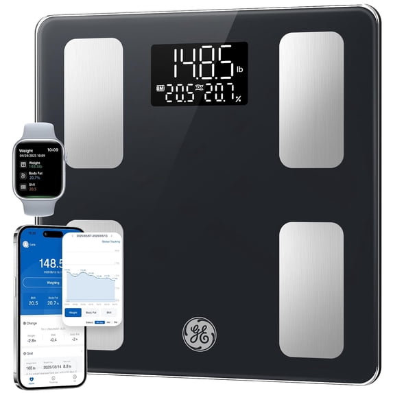Smart Scale for Body Weight and Fat, Digital Bathroom Scales with LED ...