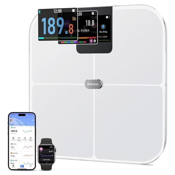 Smart Scale with Large Color Display, Digital Bathroom Scale for Body ...