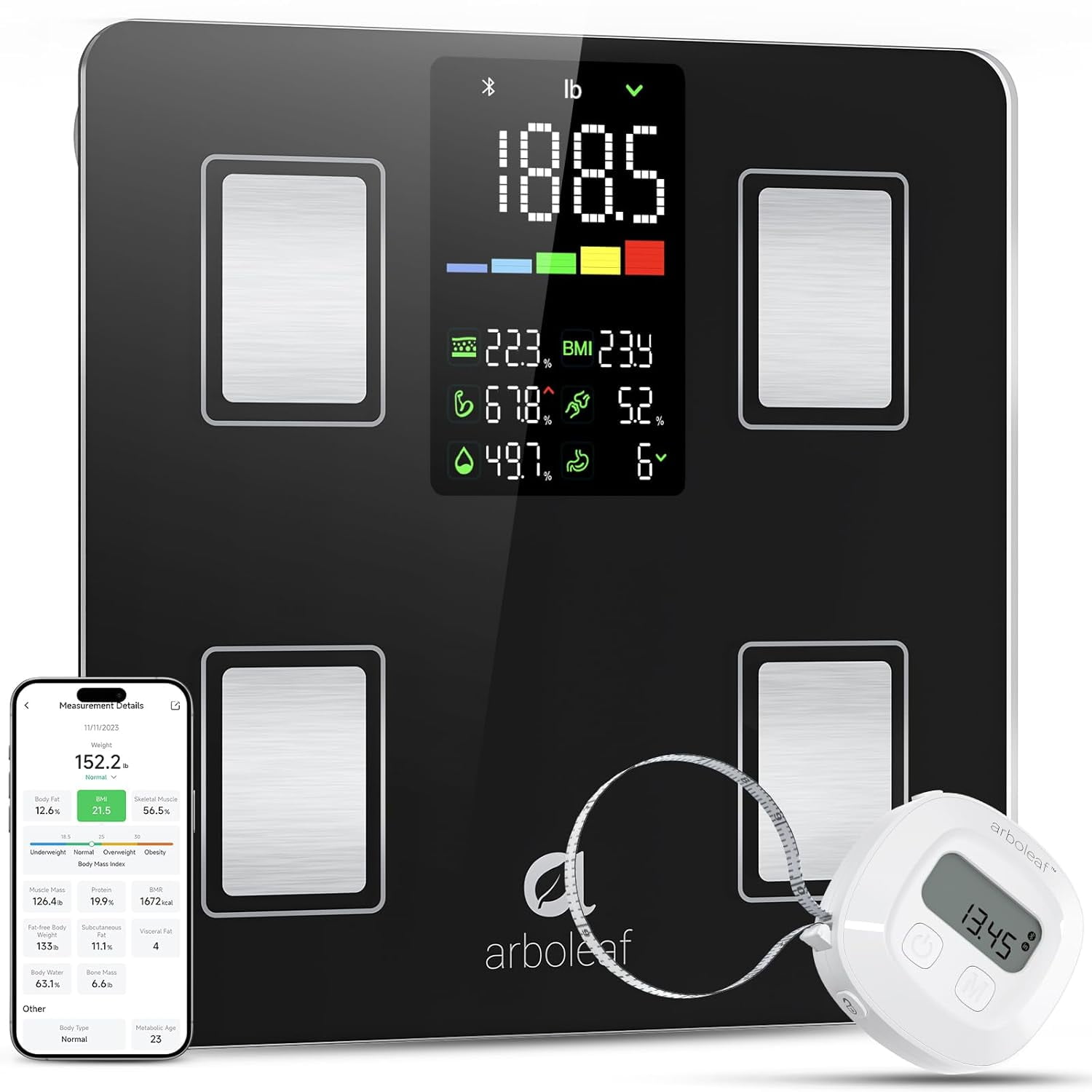 Smart Scale and Tape Measure, Body Fat Measuring Tape and Smart Scale ...