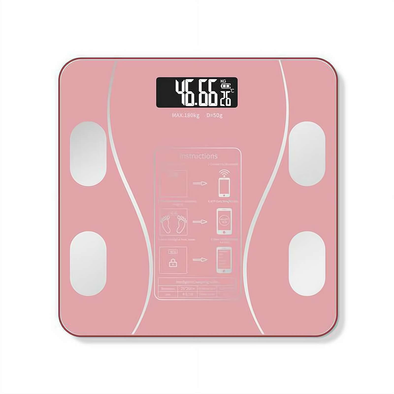 Smart Scale for Body Weight, Bluetooth Body Fat Scale Bathroom Smart Scales with LED Display ...