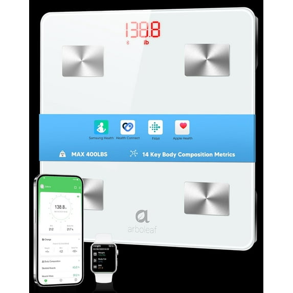 Smart Scale for Body Weight and Fat, Bluetooth Digital Bathroom Scale ...