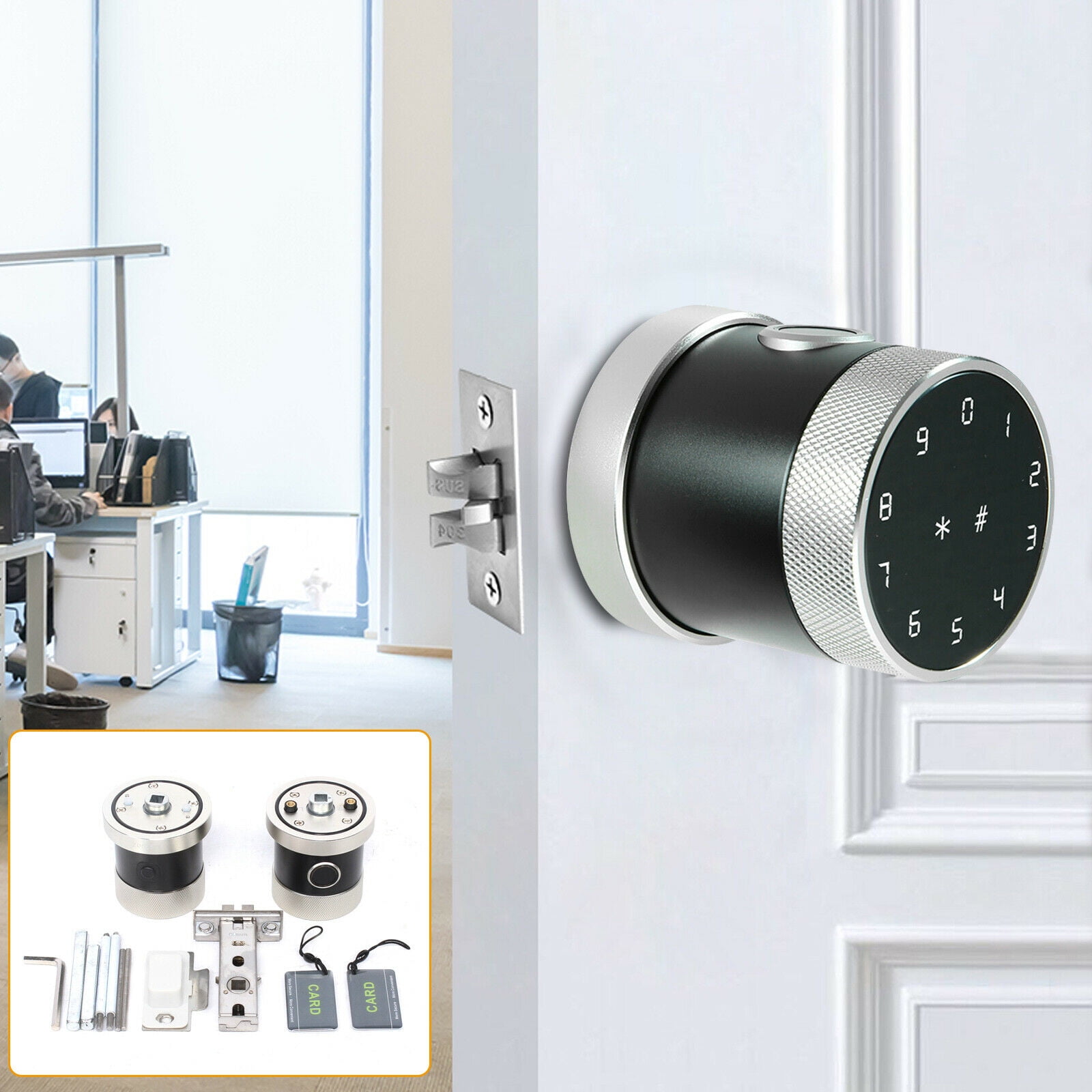 Smart Security Door Lock Fingerprint Password IC Card App Bluetooth ...