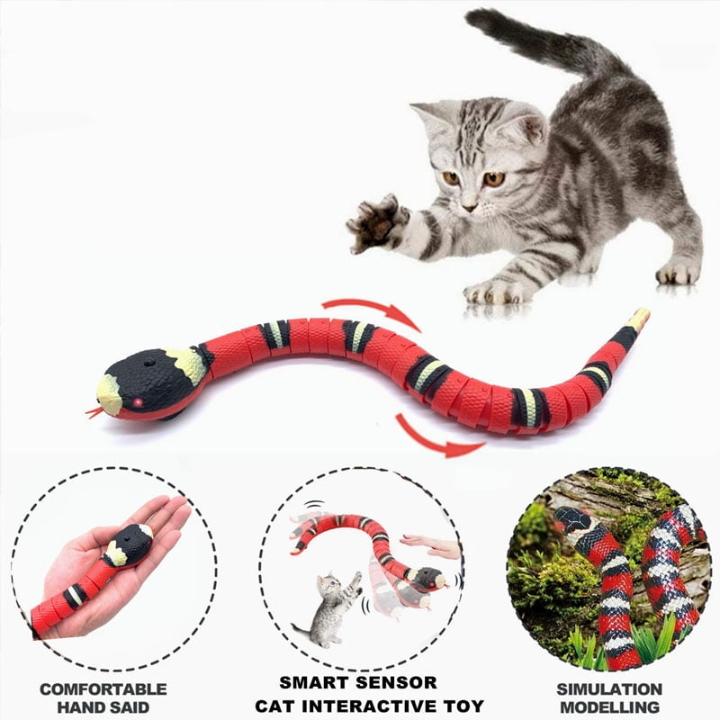 Smart Sensing Snake Cat Toys Electric Interactive Toys for Cats USB ...
