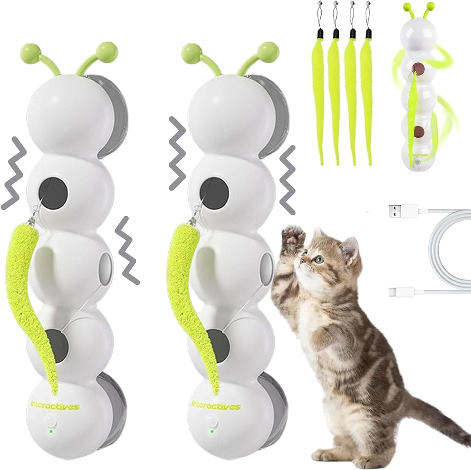 Smart Sensor Cat Toy Caterpillar, 2026 New Interactive Caterpillar Cat ...