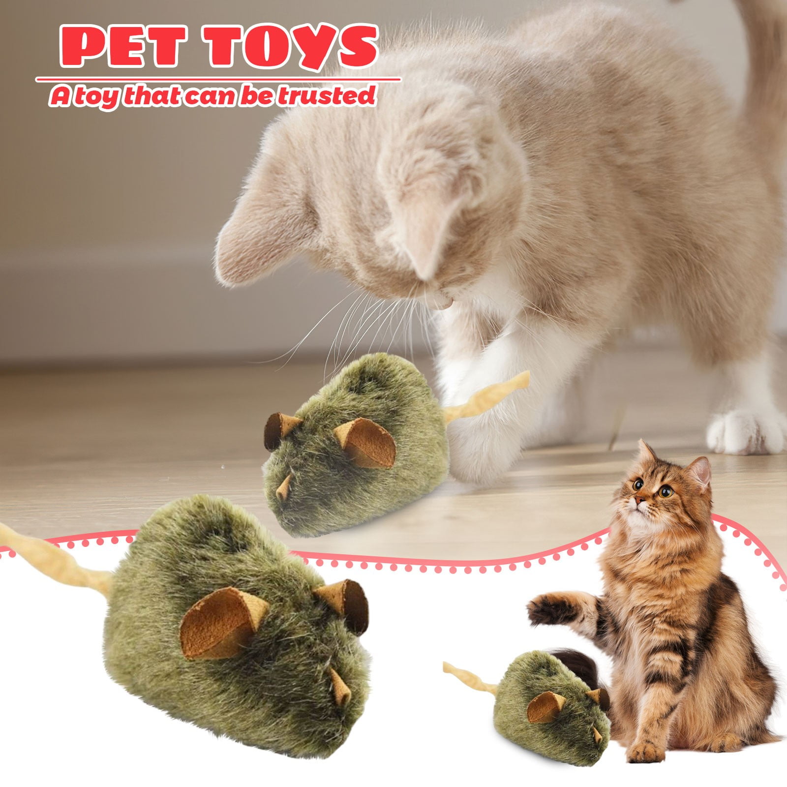 Smart Sensor Sound-Activated Plush Mouse Toy For Cats, Interactive Chew ...
