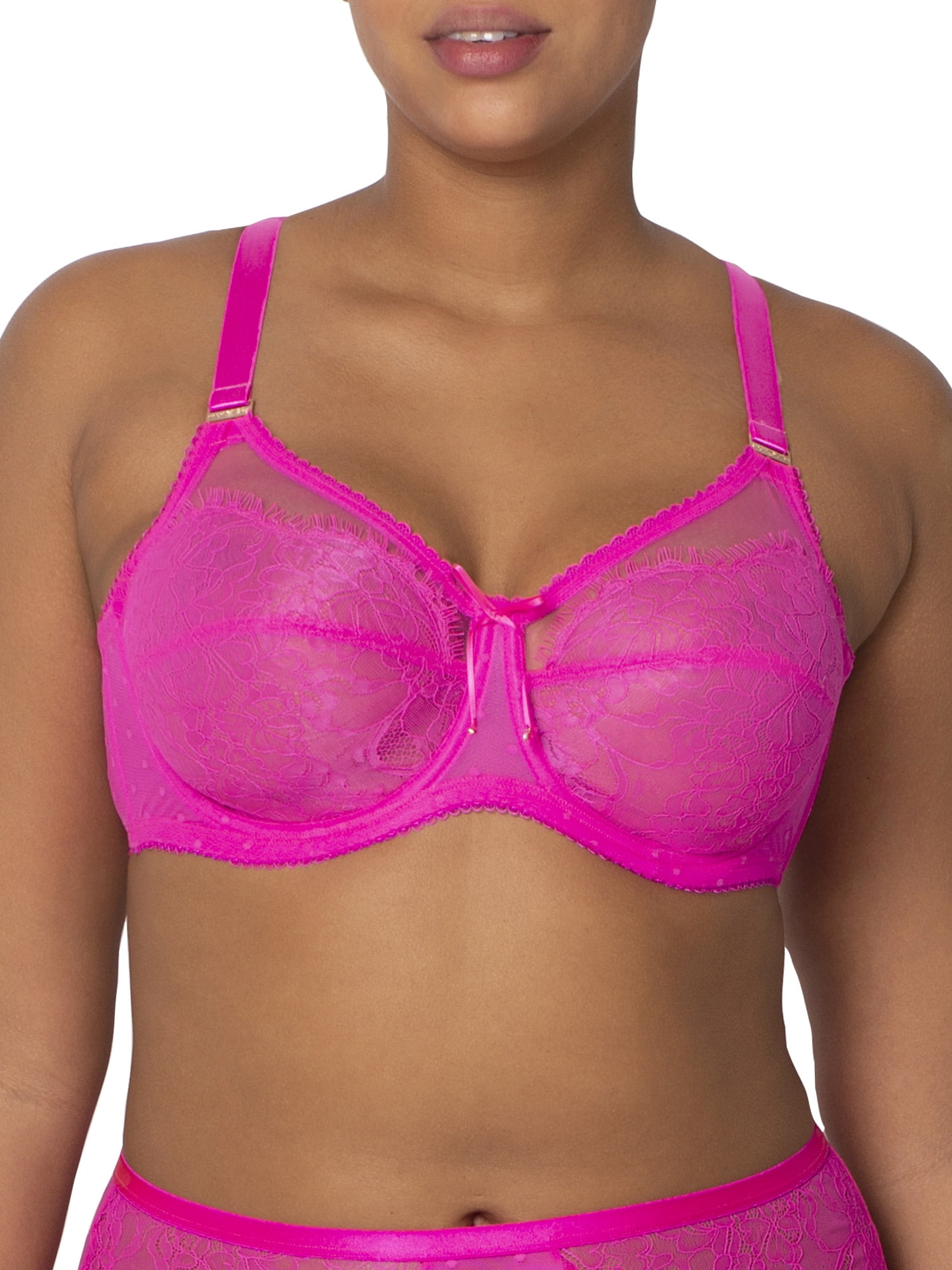 Smart And Sexy Womens Plus Size Retro Lace And Mesh Unlined Underwire Bra