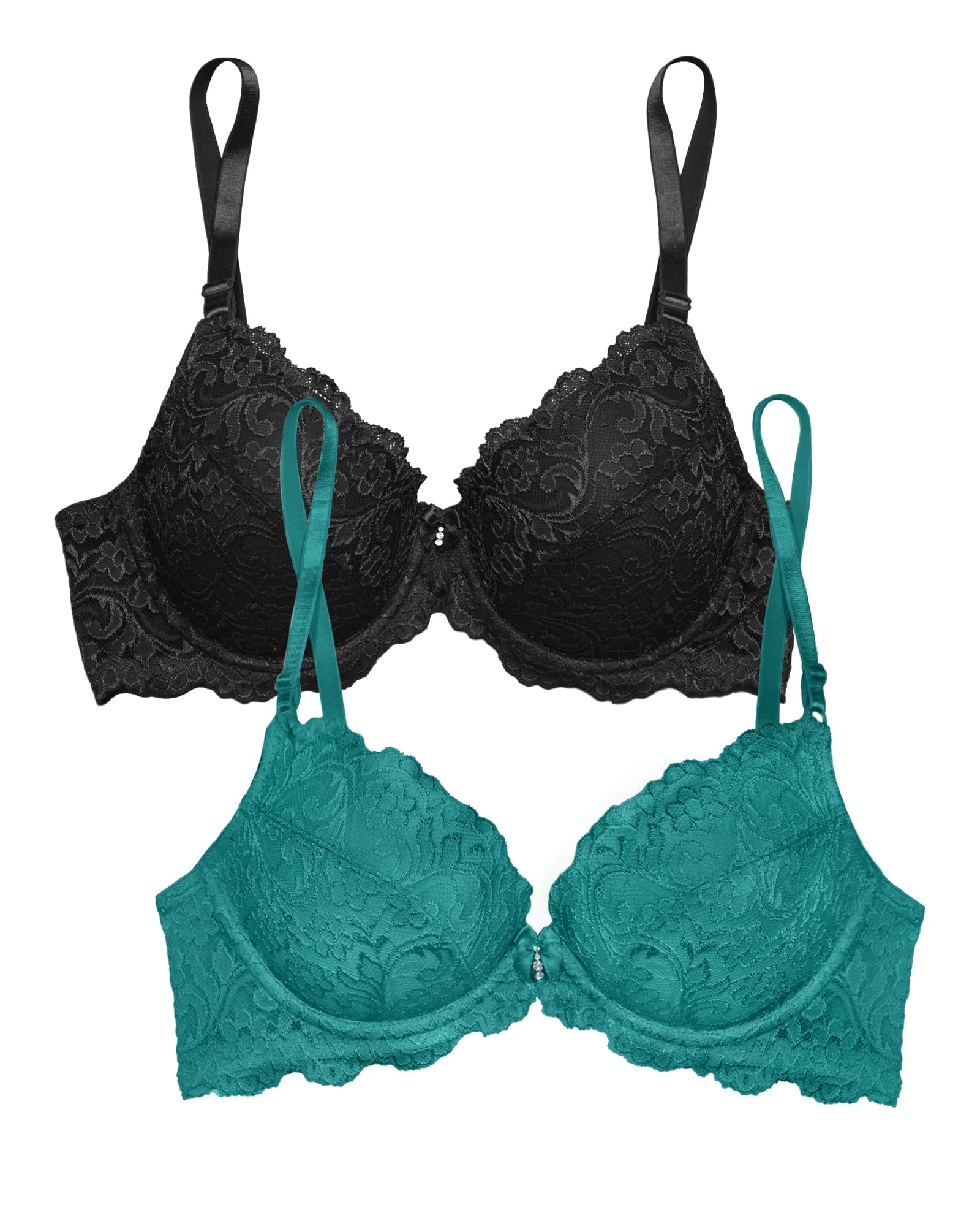 Smart & Sexy Women's Signature Lace Push Up Bra, Single and 2-Pack ...
