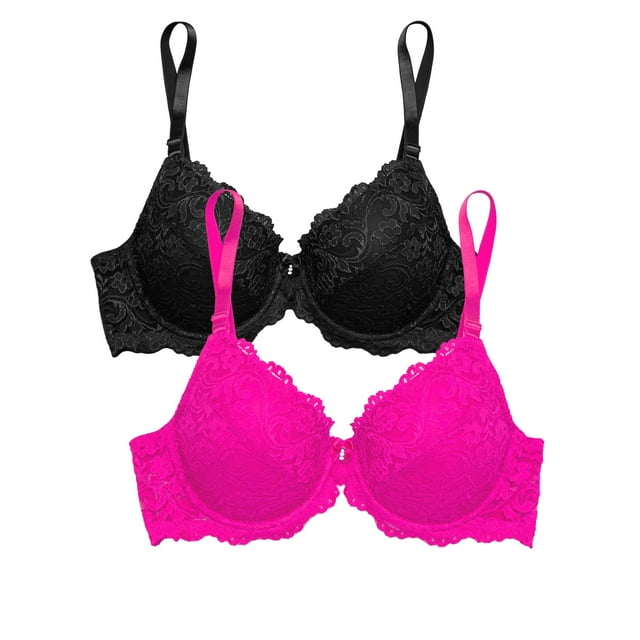Smart & Sexy Women's Signature Lace Push Up Bra, Single and 2-Pack ...
