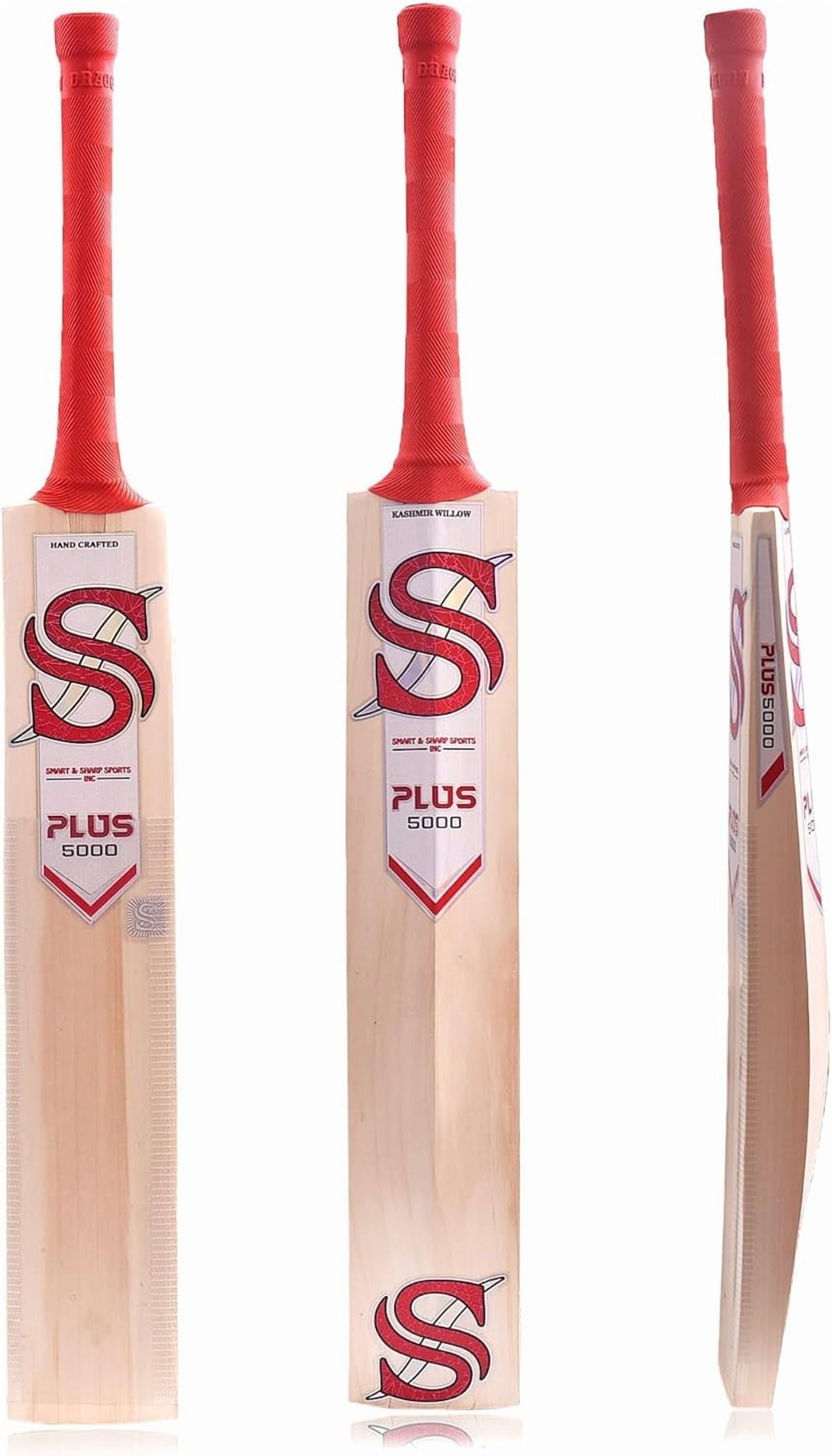 Smart & Sharp Plus 5000 Cricket Bat, Kashmir Willow, Full Size, Red ...